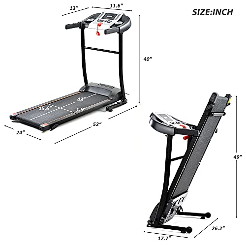 Electric Treadmill Bike Folding Treadmill Indoor Walking Treadmill Treadmill with Auto Incline for Running and Walking Jogging Exercise