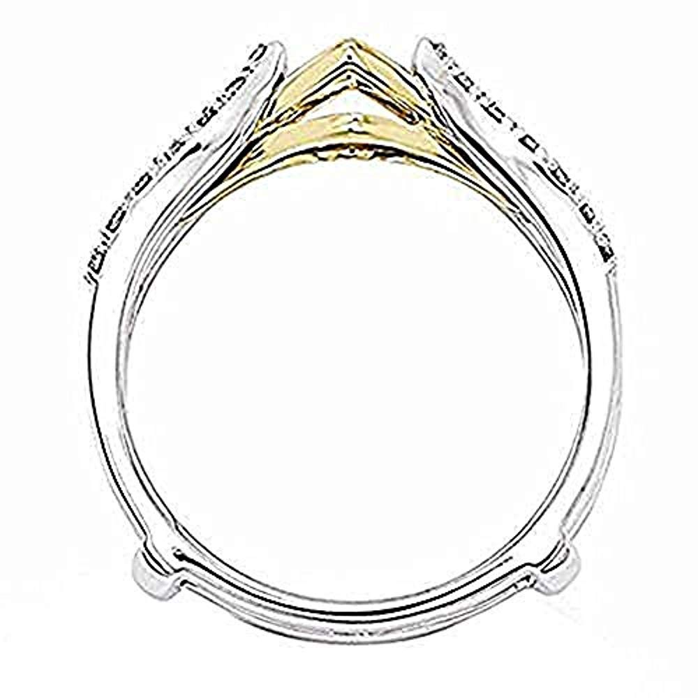 Dabangjewels 1/4 ct Simulated Diamond Enhancer Solitaire Engagement Ring 14k Two Tone Gold Over Sterling SIlver Guard Wrap Jacket