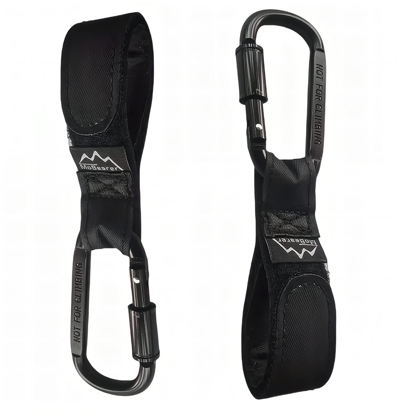 MoBearer Stroller Hooks for Hanging Bags and Shopping-Multipurpose Strolller Straps-Mom Hooks-Stroller Clips for Bags, 2 Pack Black Baby Stroller Hooks