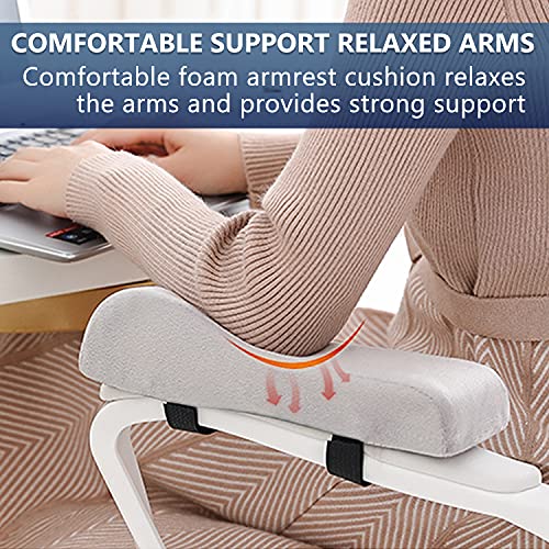 Payanwin Chair Ergonomic armrest Cushions Elbow Pillow Pressure Relief Office Chair Gaming Chair armrest with Memory Foam armrest Pads 2-Piece Set of Chair (Gray)