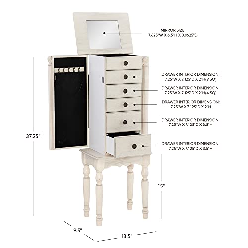 Powell Darcy Off White Jewelry Armoire