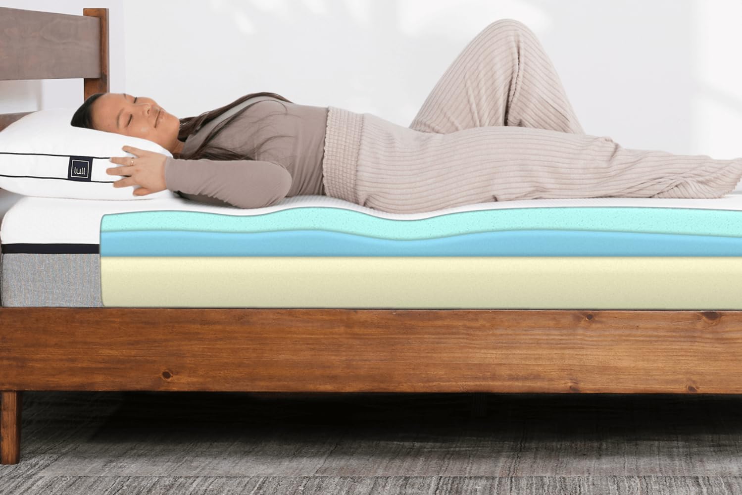 Lull Mattress, 3 Layers of Premium Memory Foam Provide Comfort and Therapeutic Support, 100 Night Trial and 10-Year Warranty