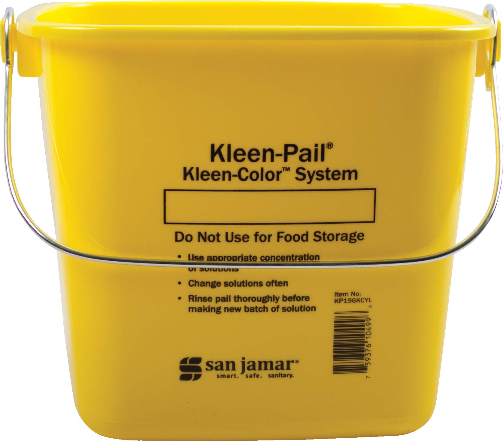 San Jamar Kleen-Pail® Plastic Cleaning Bucket 6 Quarts Yellow