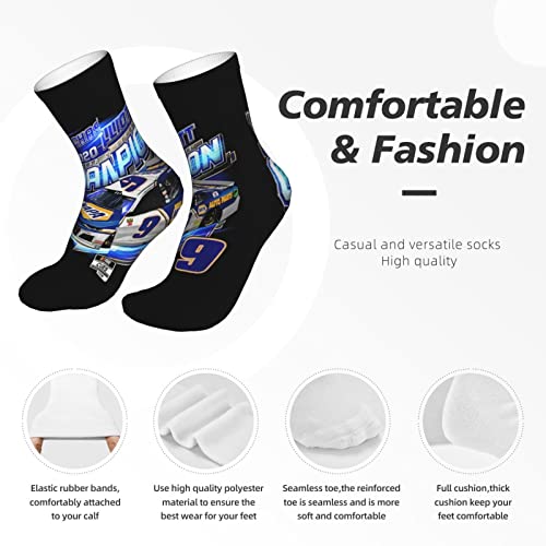 Chase Elliott 9 Running Socks Athletic Ventilating Comfort Fit Performance Cool Wicking Crew Socks for Unisex