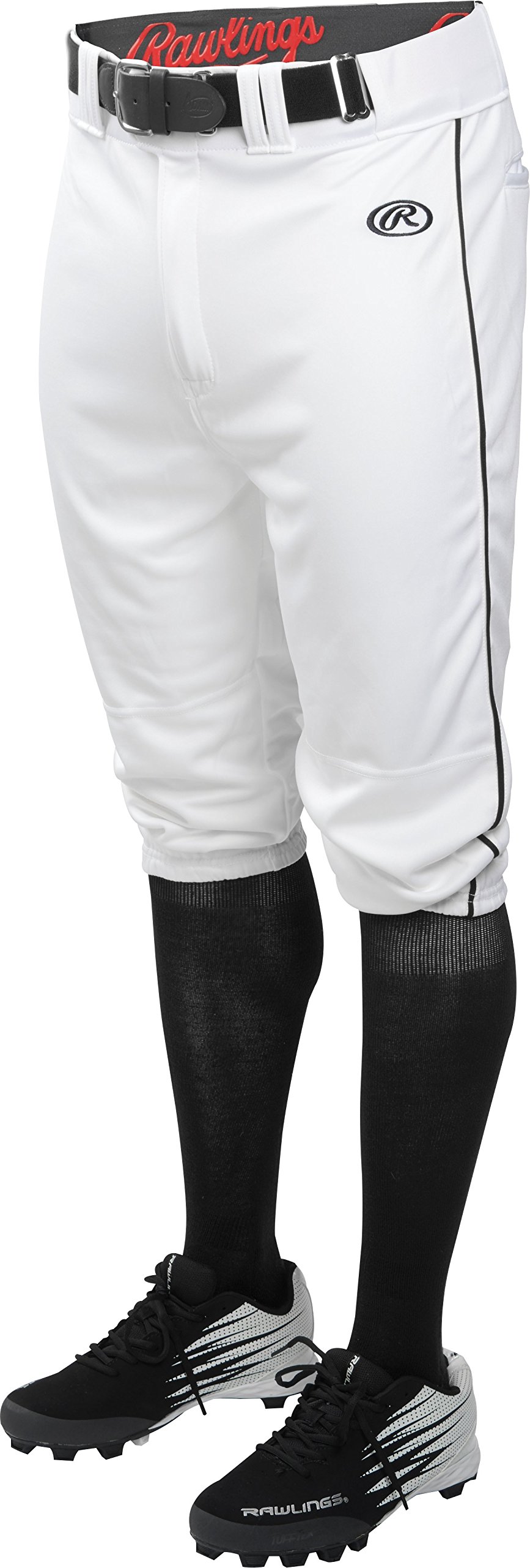 Rawlings | LAUNCH SERIES Knicker Baseball Pants | Adult Medium | White/Black