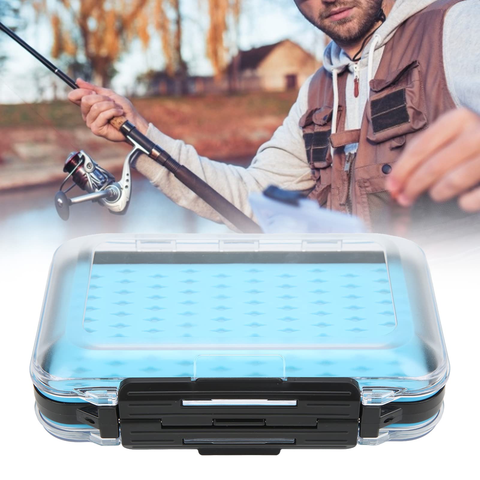 Fishing Accessories and Tools Kit Fishing Box Transparent Double Sided Portable ABS Impact Resistant Waterproof Silicone Lure Tackle Box
