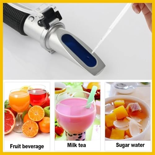 KYKYK Refractometer, Brix Refractometer 0~32% Optical Sugar Food Beverages ATC Content Meter Tool Handheld for Fruit, Homebrewing, Juice, Vegetables