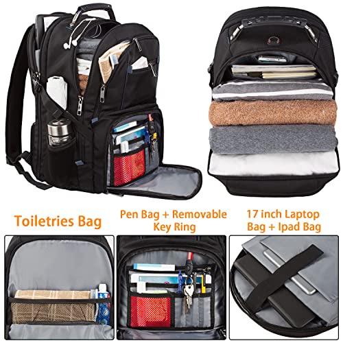 LTINVECK Extra Large 50L Travel Laptop Backpack, Computer bag Backbag with USB Charging Port, TSA Friendly Durable Big RFID Heavy Duty Business Tech Backpack Fits 17 Inch Laptops for Men Women