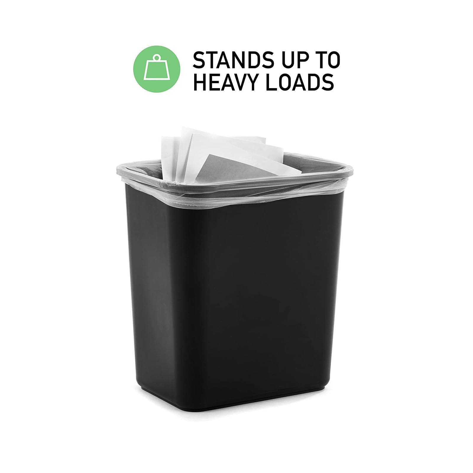 Generic Space Saving Trash Wastebasket, Rectangular Wastebasket,Fits Under Desk and Small, Narrow Spaces in Commercial, Kitchen, Home Office, and Dorm, Easy to Clean (6L)
