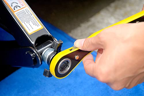 LEADBRAND Scissor Jack 1.5 Tons(3,307 lbs) Capacity Ratchet Handle Saving Strength Design