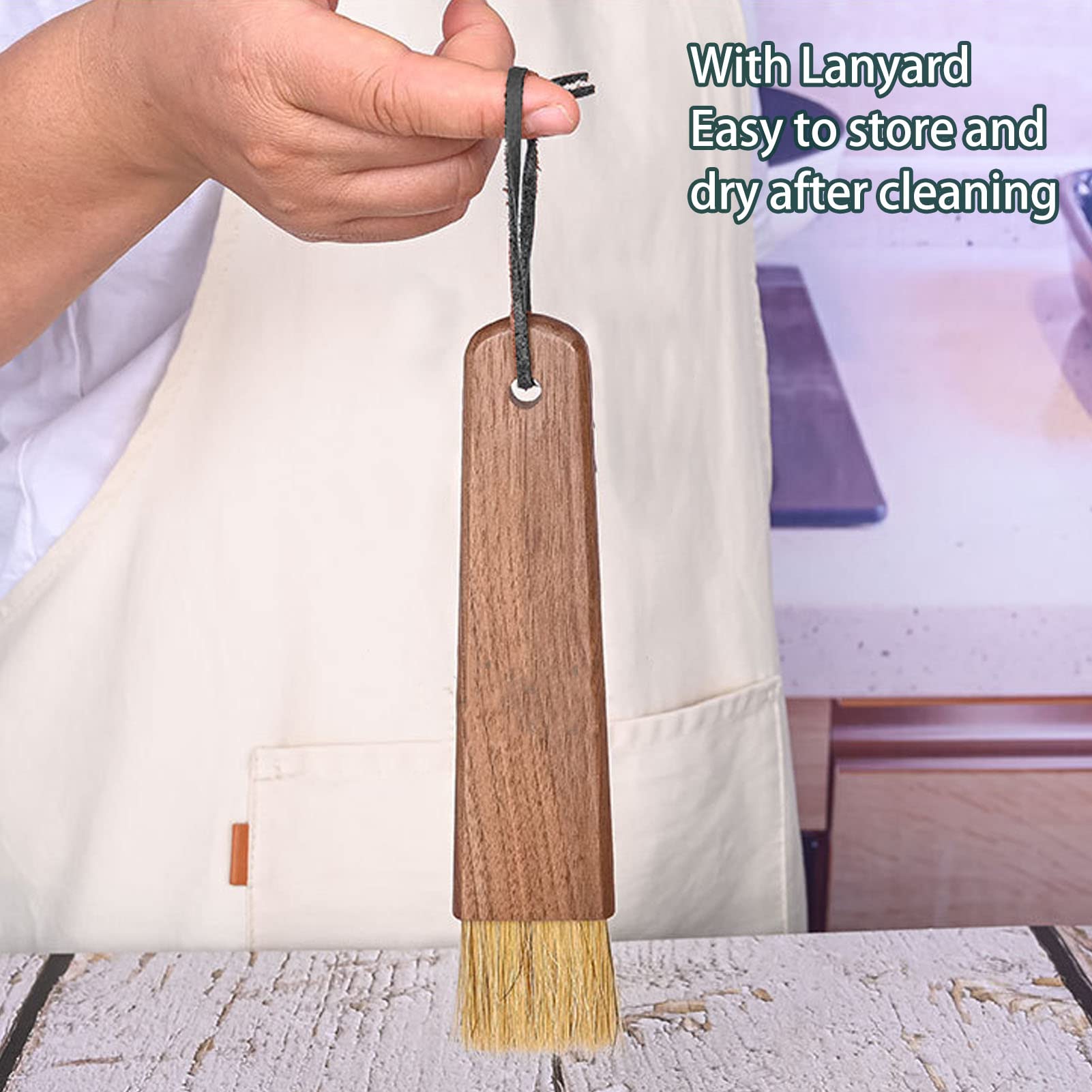 Coffee Grinder Cleaning Brush, Soft Bristles Espresso Brush, Coffee Quick Cleaning Brush with Wood Handle for Bean Grain Coffee Tool Barista Home Kitchen (Yellow)