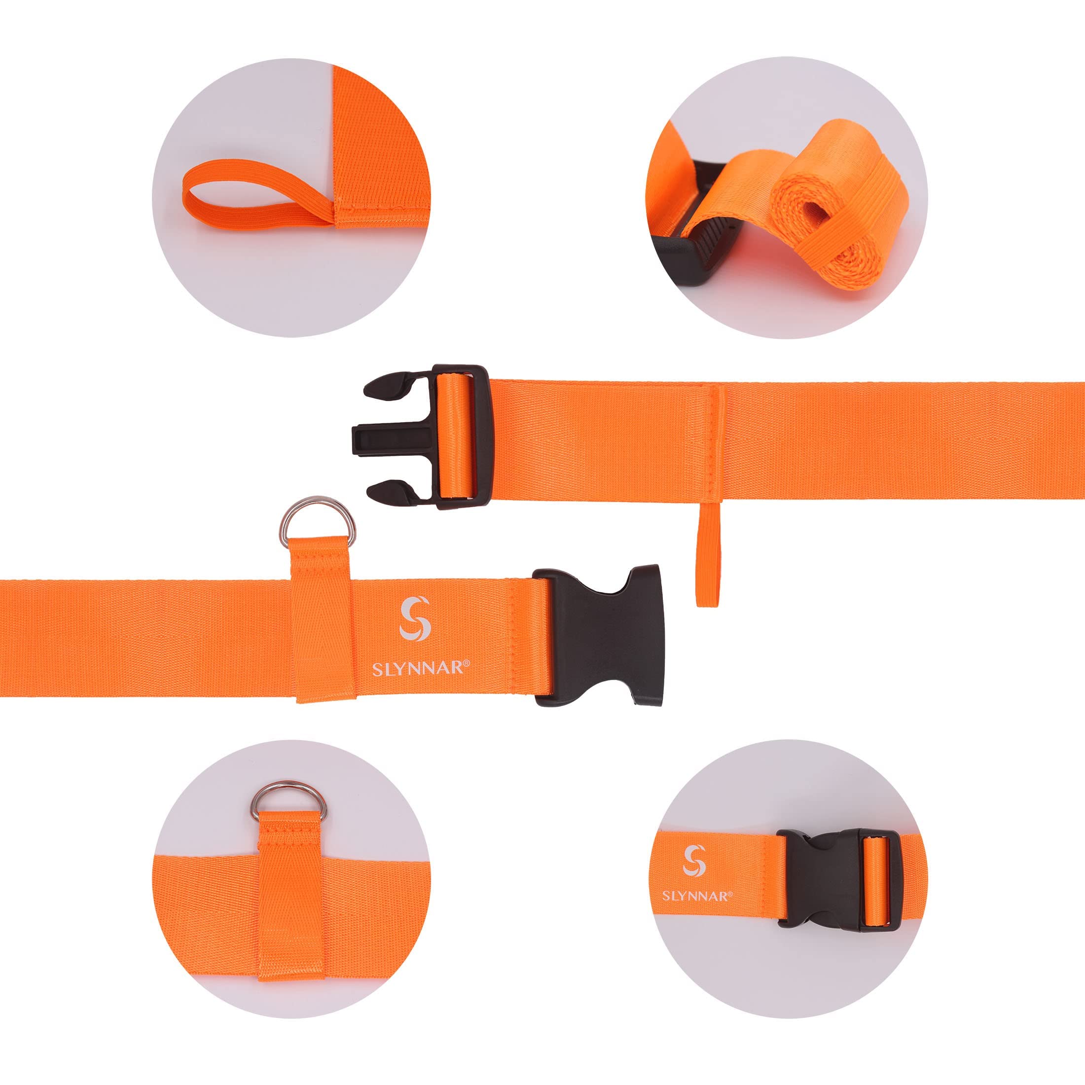 SLYNNAR Car Seat Travel Bag,Red & Car Seat Travel Belt, Orange