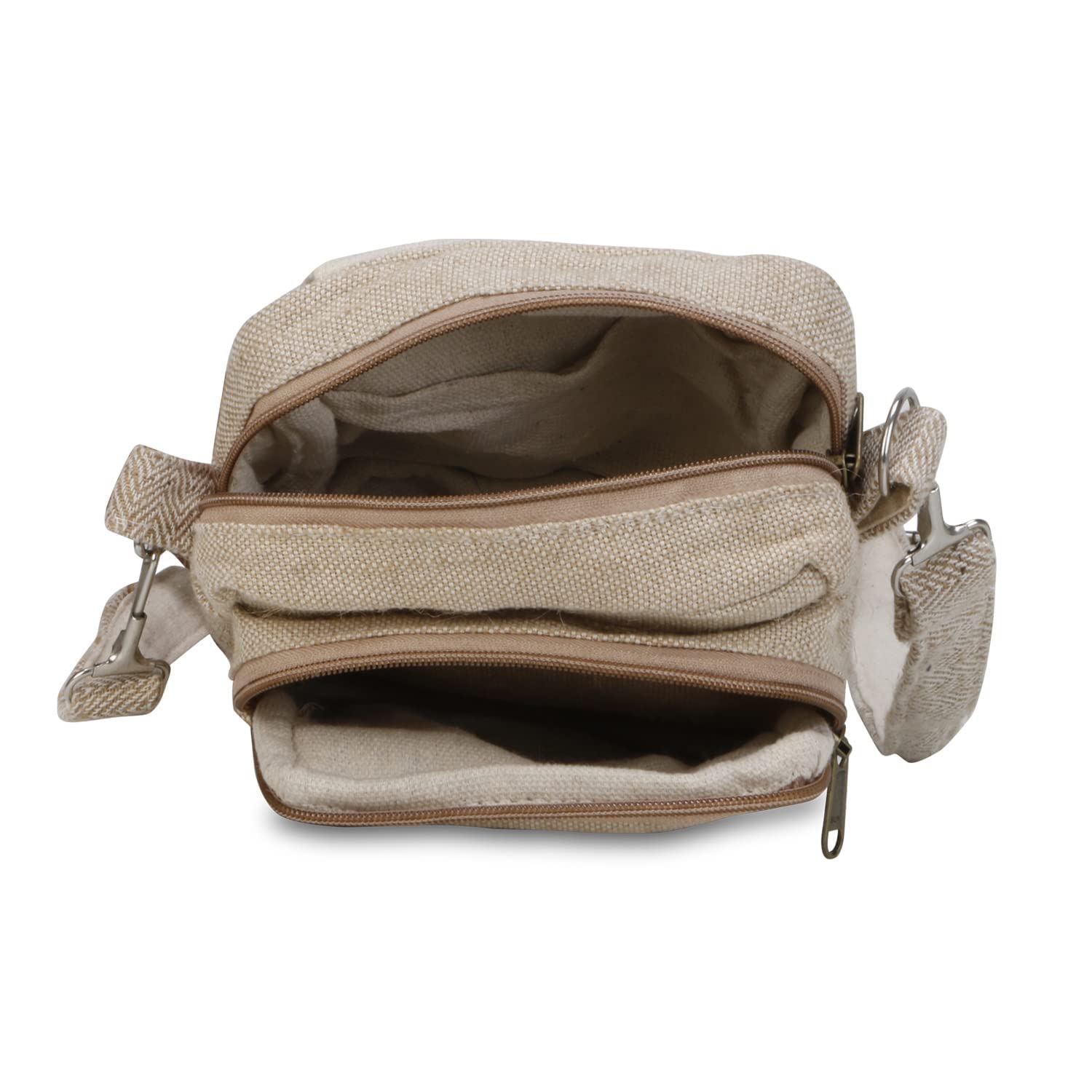 Suman Enterprises Pure Hemp Bag Handicraft Stylish Sling Bag Elegant Style Bag For Travel & Walk(White)
