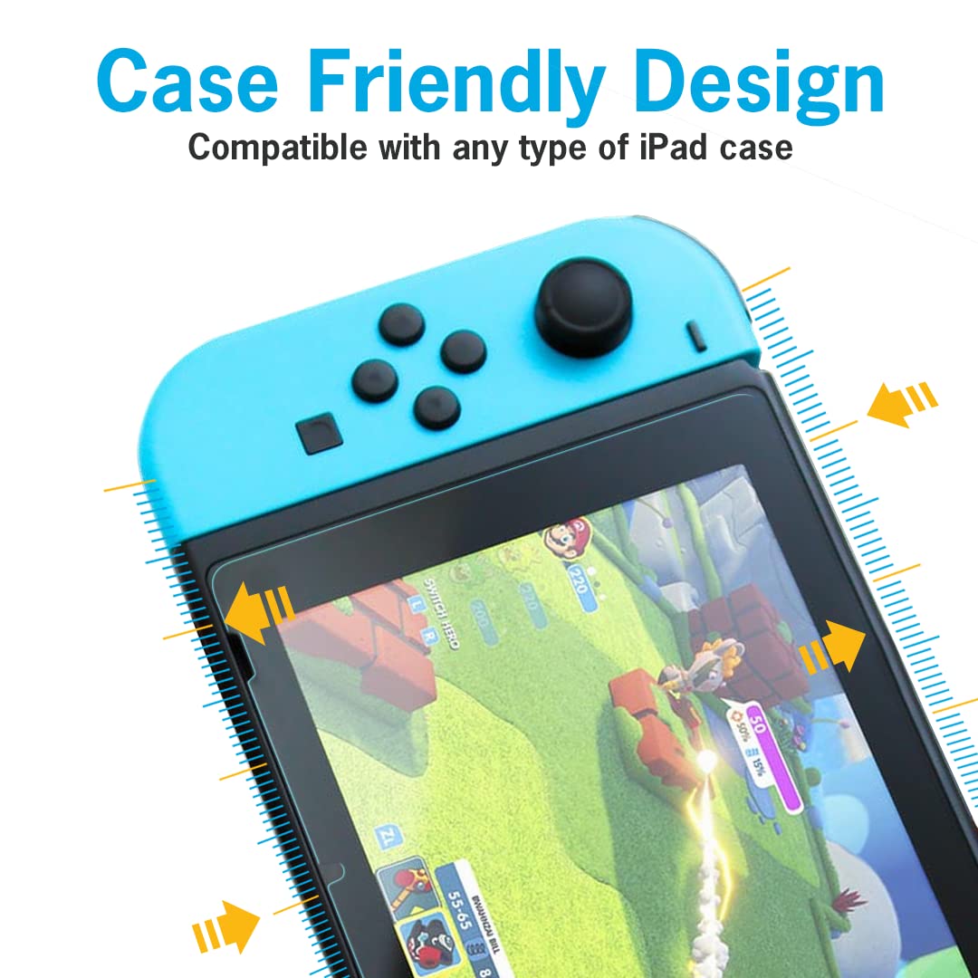 Simple Snap Tempered Glass Screen Protector Compatible with Nintendo Switch — Invisible Premium Protection that is Fingerprint Free, Bubble Free and Anti Scratch — Easy Screen Applicator