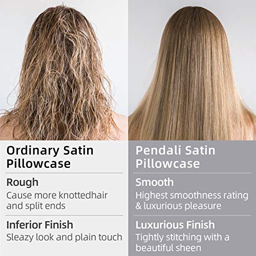 pendali Silk Pillowcase for Hair and Skin, Both Side Silk Pillow Case Soft and Smooth,Beauty Sleep, Bed Pillow Covers with Hidden Zipper, Silk Satin Pillowcase, Standard Size, Pack of 1 Piece