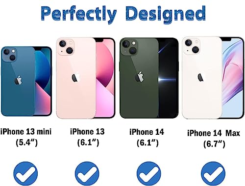 QHOHQ [3 Pack Tempered Glass Camera Lens Protector for iPhone 14/13 [6.1 Inch]/14 Plus 6.7"/13 Mini 5.4 Inch, Ultra HD, 9H Hardness, Scratch Resistant, with [Removal Tool] [Support night shooting]