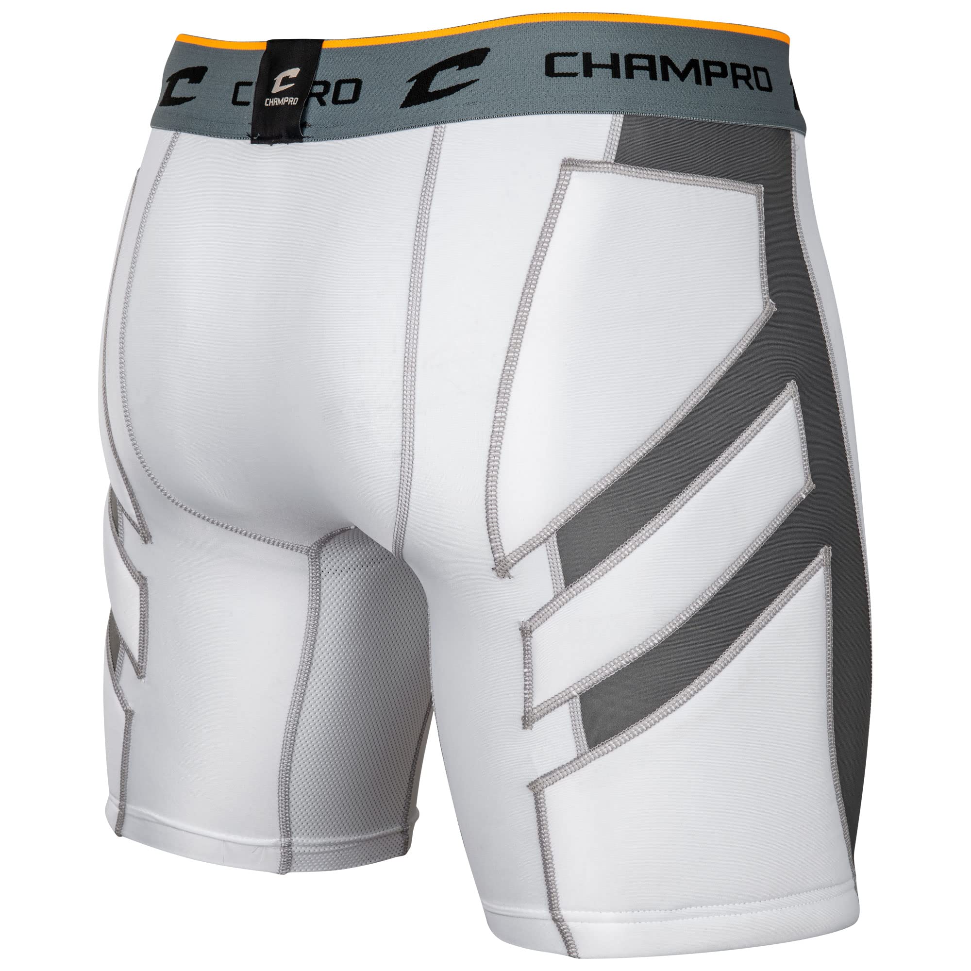 Champro Wind Up Compression Polyester/Spandex Sliding Short, Youth Medium, White