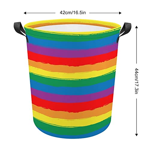Graffiti Rainbow LGBT Gay Pride Large Laundry Basket Hamper Bag Washing with Handles for College Dorm Portable