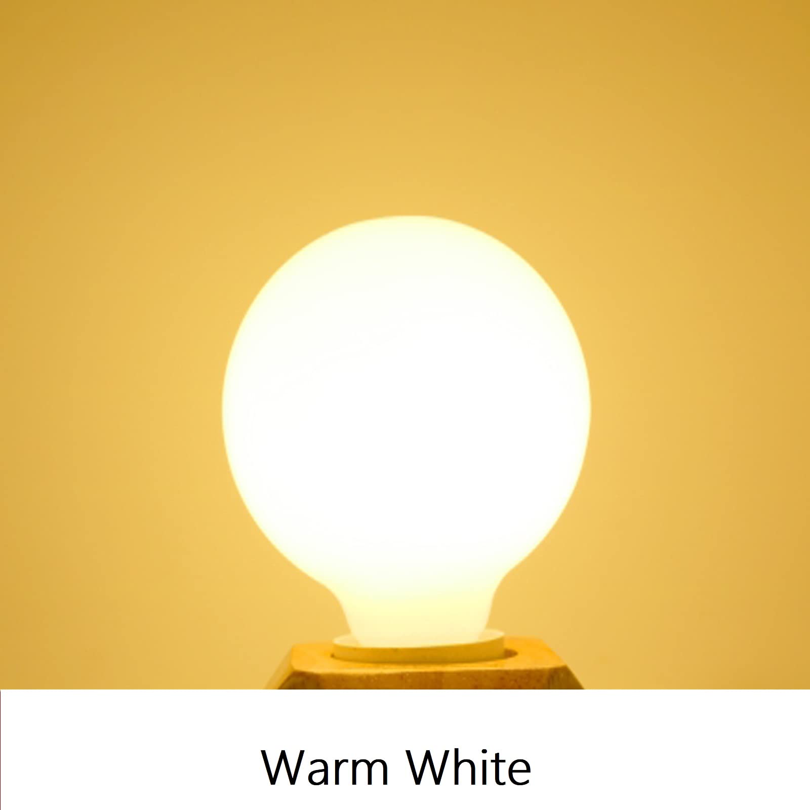 Lxcom Lighting G95/G30 LED Globe Light Bulbs 9W LED Bulb 80W Equivalent Warm White 3000K Round Vanity Light Bulb E26/E27 Base Glass Light Bulbs for Home Bathroom Vanity Mirror Light, 4 Pack