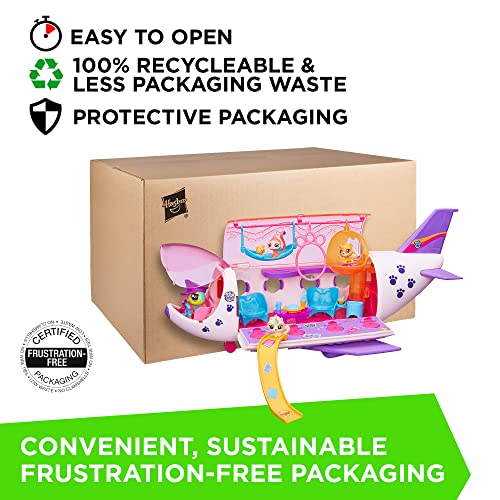 Littlest Pet Shop Pet Jet Playset Toy, Includes 4 Pets, Adult Assembly Required (No Tools Needed), Ages 4 and Up