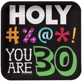 Creative Converting Holy Bleep Youre 30 7-inch Birthday Paper Plates (24 Count)
