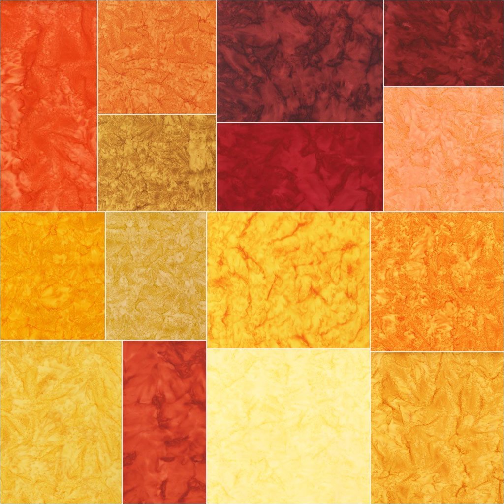 Lunn Studios PRISMA DYES LAVA FLOW BATIKS Precut 5-inch Charm Pack Cotton Fabric Quilting Squares Assortment Robert Kaufman CHS-269-42