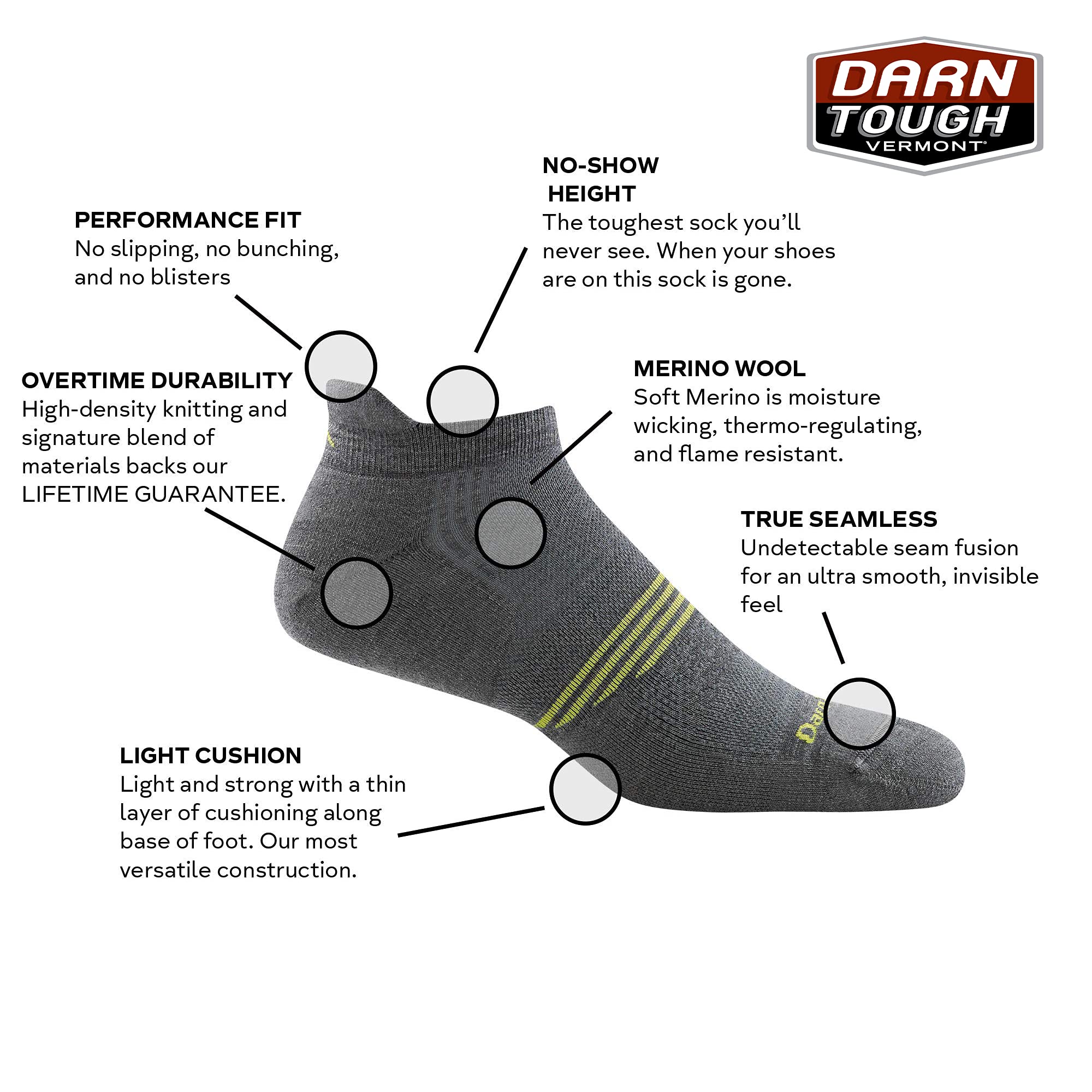 Darn Tough Vermont Element No Show Tab Lightweight with Cushion Dark Teal MD (US 8-9.5)