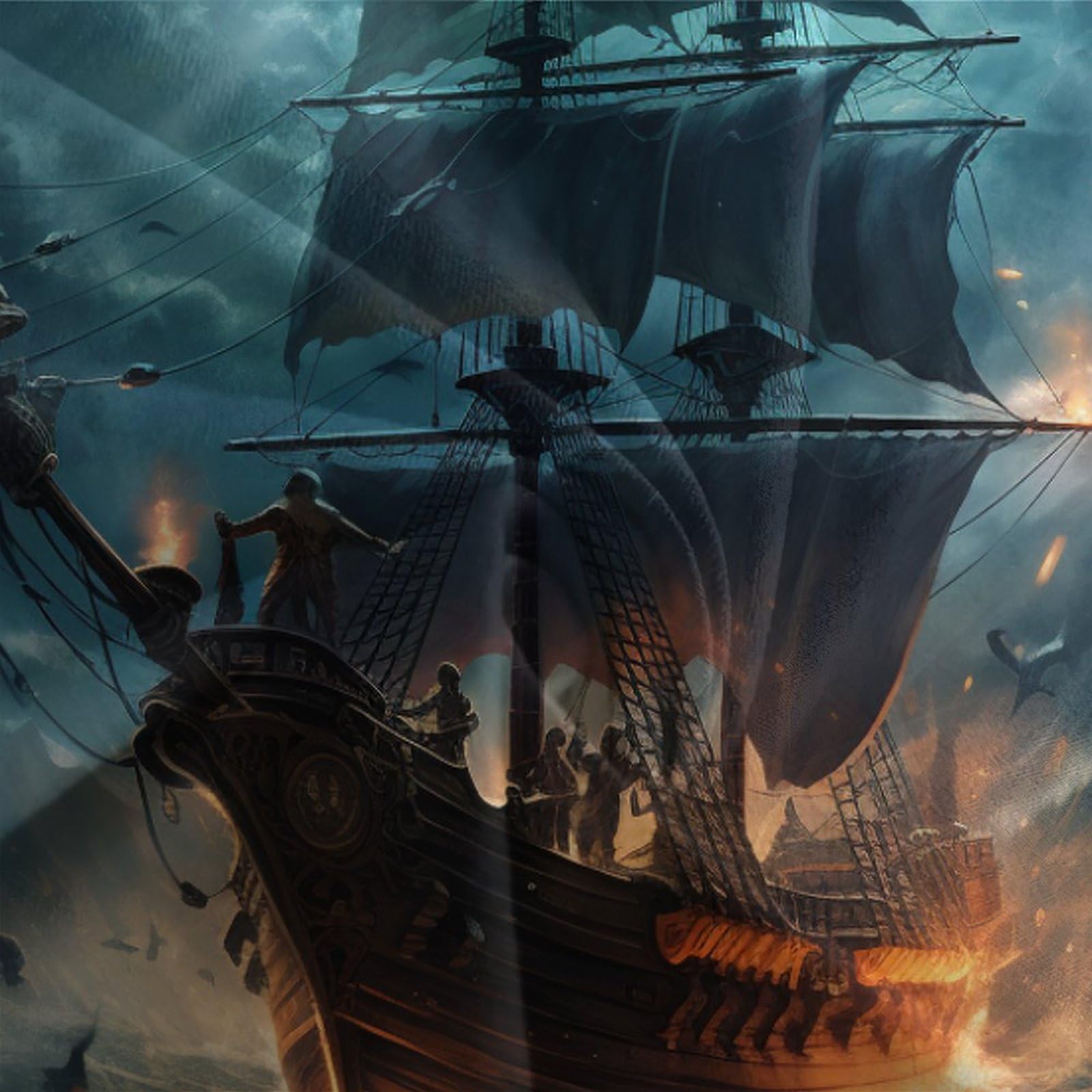 ERGTT Pirate Ship for Boys Girls Duvet Cover 3D Print Ship Quilt Cover Comforter Covers Bedding Set with Pillow Cases with Zipper Closure Soft Microfiber 3 Pieces Full(203x228cm), Style-8