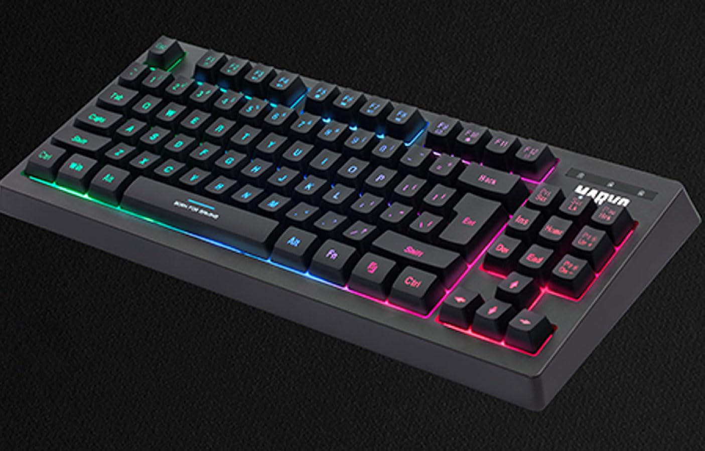 Marvo K607 Wired 87 Key, 3-Color LED Backlight, Full Anti Ghosting, Compact Design TKL Layout Membrane Gaming Keyboard_Black