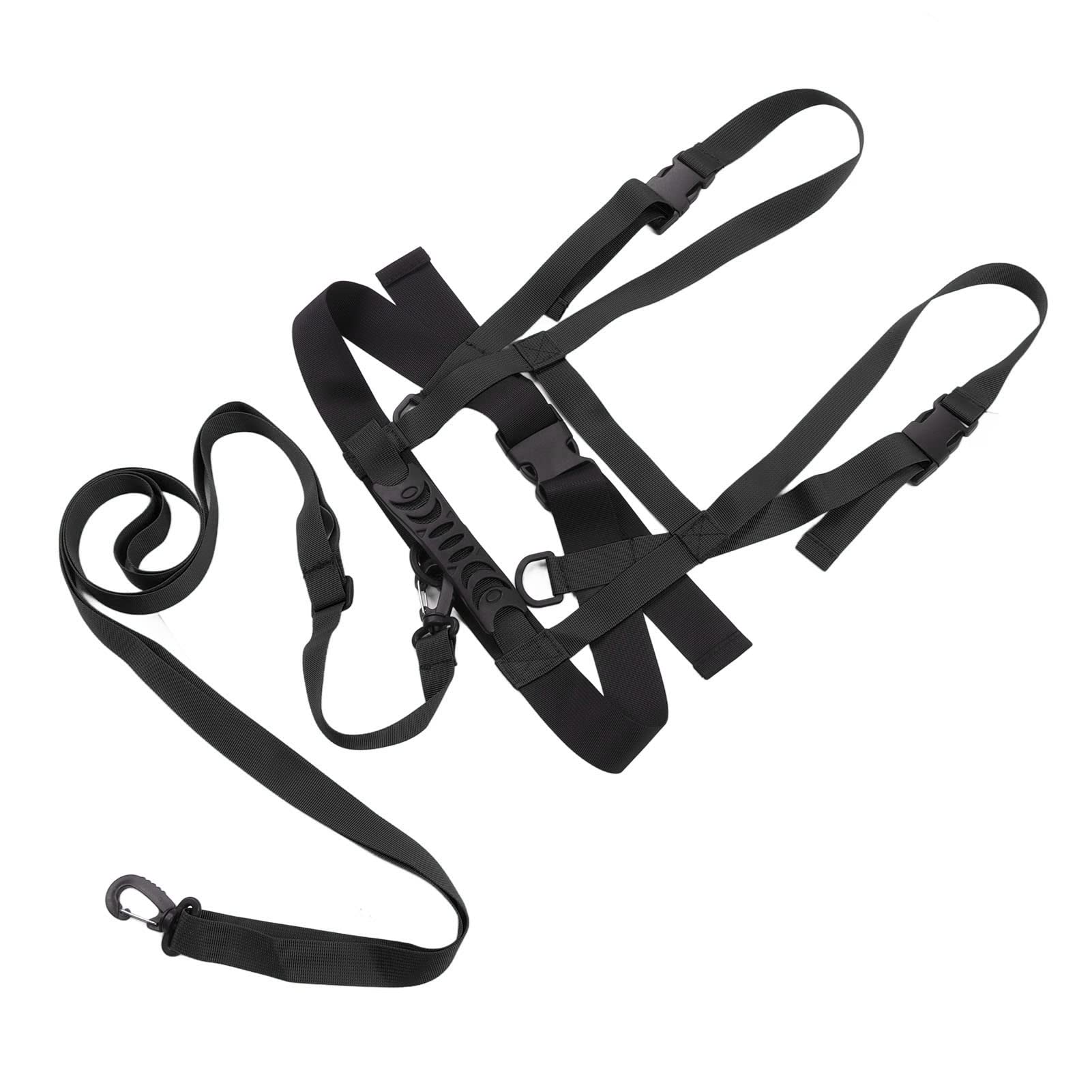 DAUERHAFT Kids Ski Shoulder Harness, Portable Kids Ski Training Leash Widely Applicable for Cycling(Black)