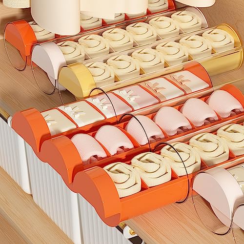 PRTECY Sock Underwear Drawer Organizer Dividers, Multifunctional Cabinet Closet Storage Boxes Wall Mounted Storage Box for Socks, Ties, Data Cable, Spices Organization(White)