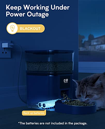 oneisall Automatic Cat Feeders, 17 Cup Timed Dry Food Dispenser for Cats Dogs Pets with Programmable Portion Control, Up to 50 Portions, 6 Meals per Day, Voice Recorder