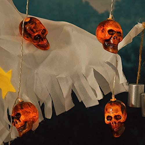 LUMINATERY Holiday Decorations, Ombre Skull Large 3D Dinosour String Lights, 30 LED Lights for Party, Wedding, Garden and Halloween Decoration (Yellow)