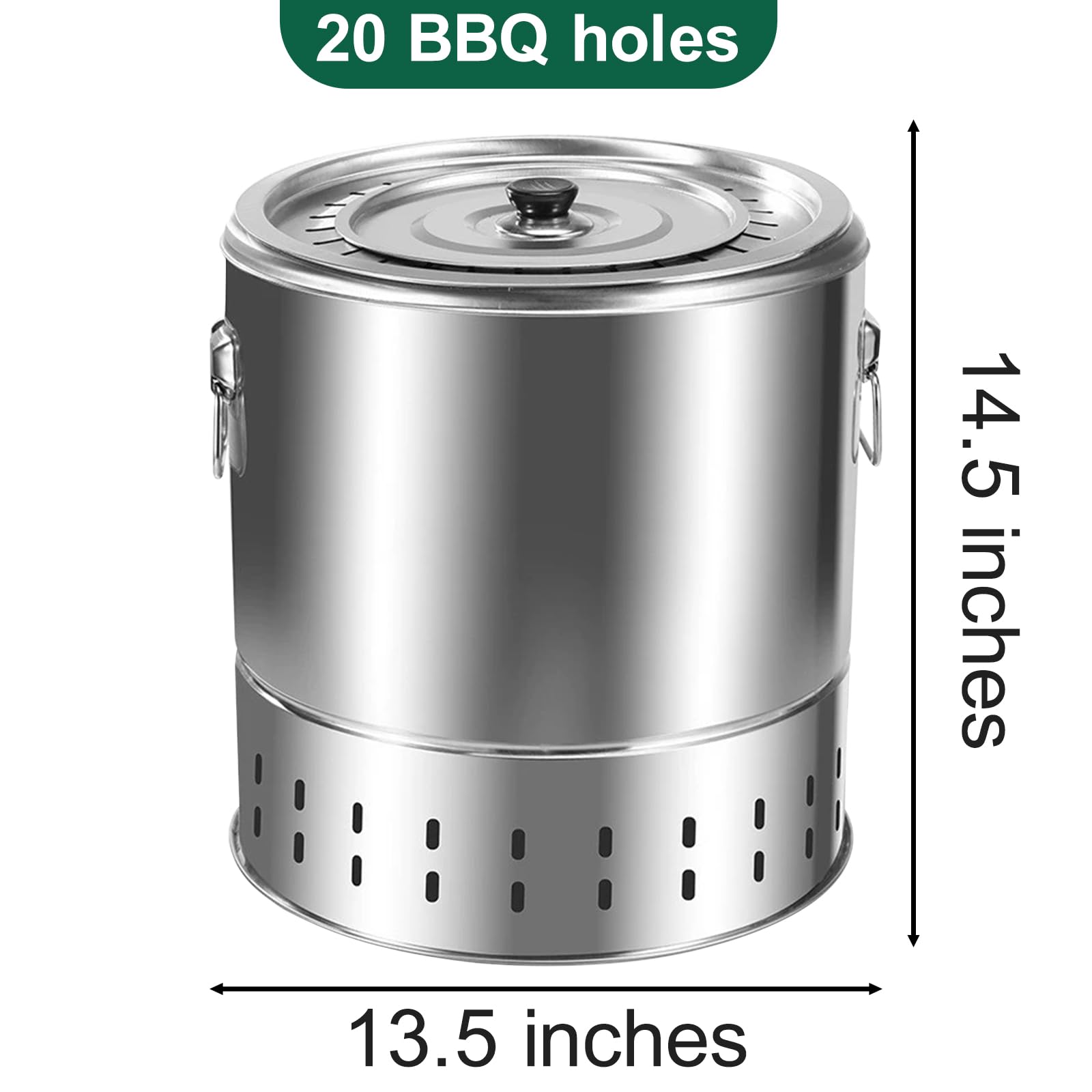 Charcoal BBQ Hanging Stove,Stainless Steel BBQ Grill Mesh Barrel,Portable Cylindrical Charcoal Braised Grill Barrel, 360° All Round Roasting Multi-functional Rolling Grilling Basket.