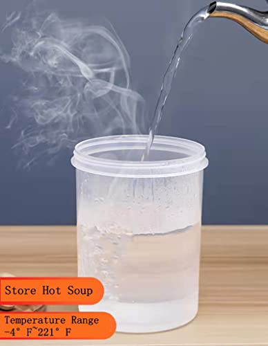 TIAN CHEN Reusable Soup Container with Lid Refrigerator, 2pcs Airtight Round Pickle Jar, Tall Bread Proofing Box, Commercial Storage Bulk Food Organization, Leak Proof, BPA Free (1pcs 50oz,1pcs 109oz)