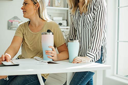 Simple Modern Tumbler with Clear Flip Lid and Straw | Reusable Insulated Water Bottle Stainless Steel Travel Mug | Slim Cruiser Collection | 32oz, Pattern: Carrara Marble