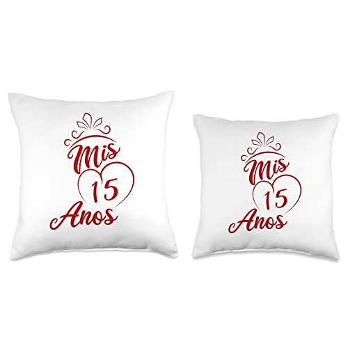 Quinceanera 15th Birthday Apparel Quinceanera Mis 15 Anos 15th Quince Birthday Throw Pillow, 18x18, Multicolor