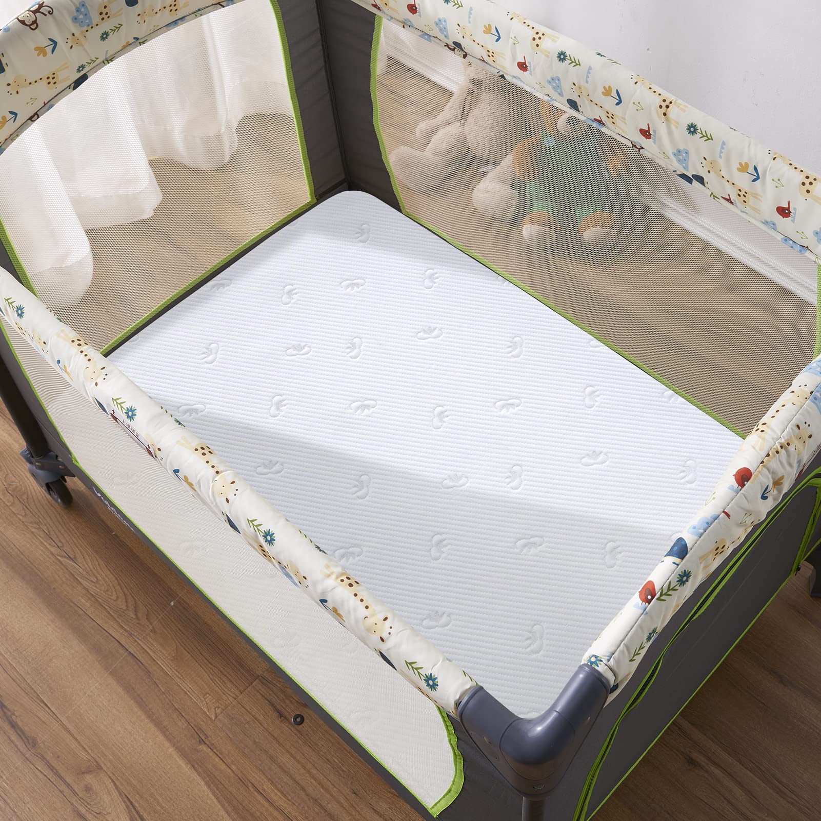 Mattress Protector for Pack n Play Waterproof,（Machine Washable White） Premium Quilted Pack n Play Sheets/Playard Sheet Cover 38X26inch fits for Baby Foldable and Playard Mattress, Portable Mini Crib