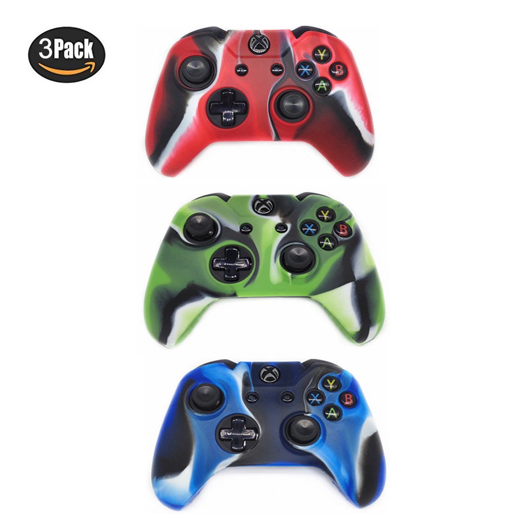 Controller Protective Case for Xbox One, CALLANY 3 Pack Soft Anti-Slip Silicone Controller Cover Skins with Thumb Grips Set
