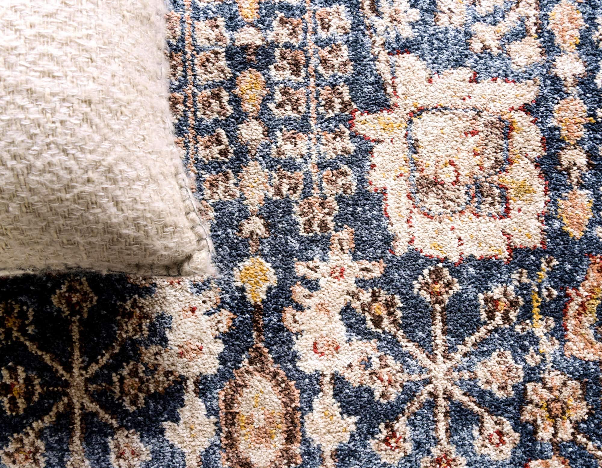 Unique Loom Utopia Collection Traditional Classic Vintage Inspired Area Rug with Warm Hues, 9' x 12' 2" Rectangle, Light Blue/Burgundy