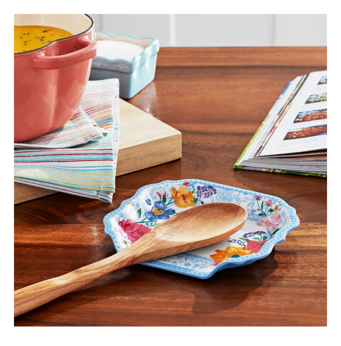 Generic Pioneer Woman Brilliant Blooms Melamine Spoon Rest, Floral