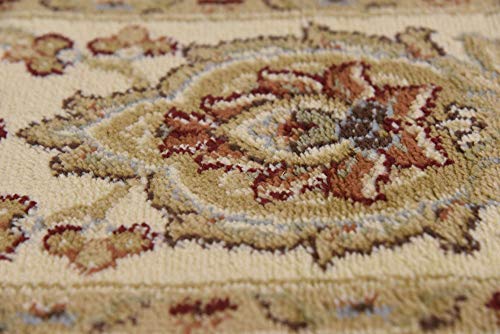 Unique Loom Voyage Collection Traditional Oriental Classic Intricate Medallion Design Area Rug, Rectangular 5' 3" x 8' 0", Ivory/Brown