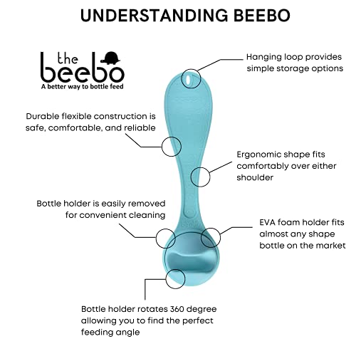 The Beebo Hands Free Baby Bottle Holder, Upgraded β New and Improved, Teal β Suitable for Most Bottle Sizes, Enhance Feeding Time for Parents and Caregivers| Anti Slip