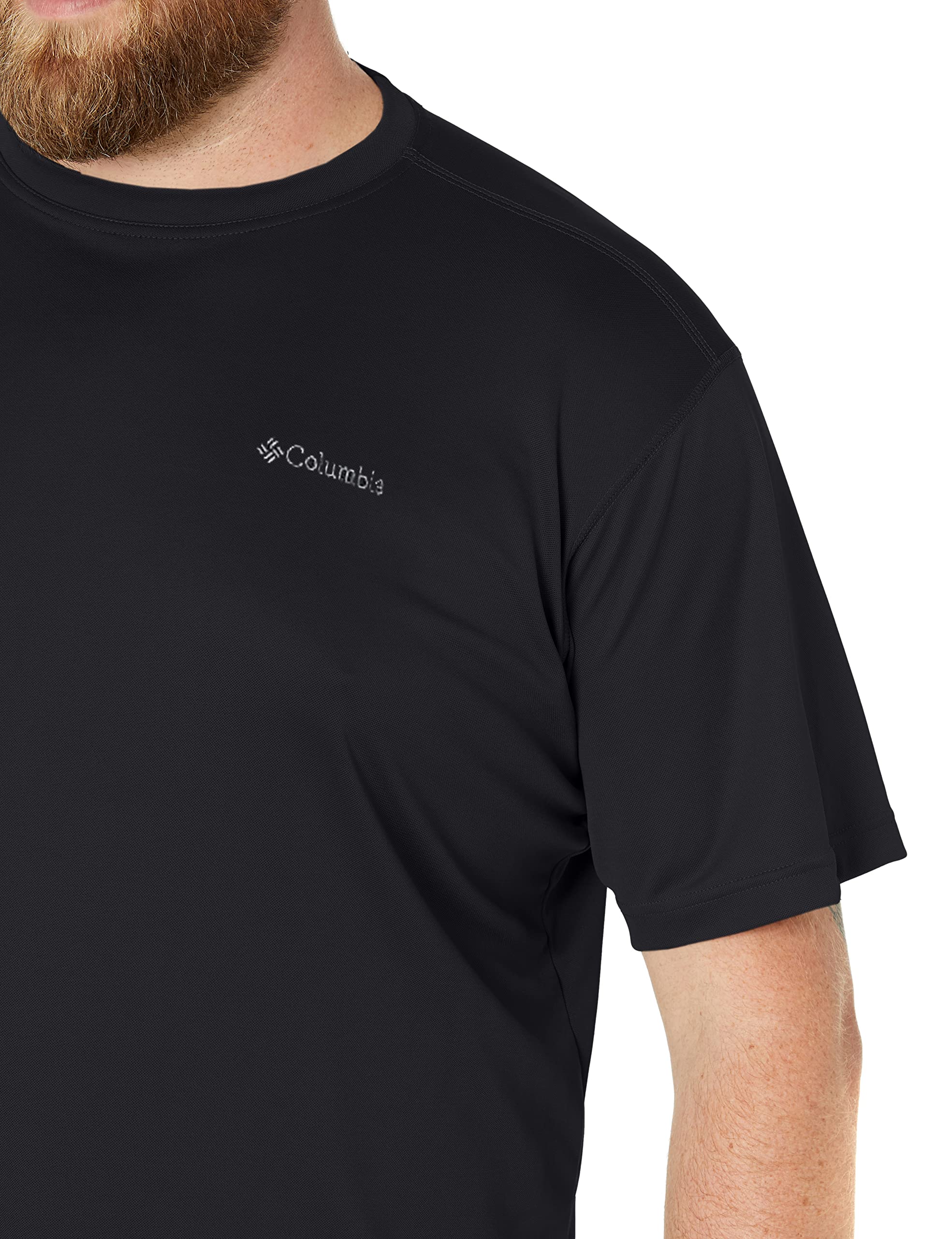 Columbia Men's Meeker Peak Short Sleeve Crew, Black, Large