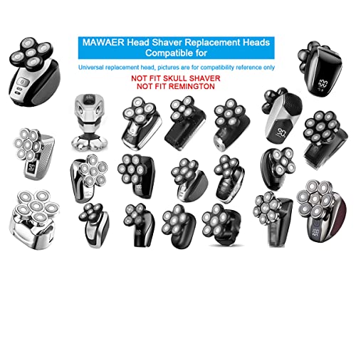 MAWAER Upgrade Version 7D Head Shaver Replacement Head Blades for Freedom G AidallsWel*** and Most Mainstream Brands Head Shaver Electric Shaver Razor Replacement Head