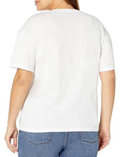 The Drop Women's Lydia Short Sleeve Loose Drop Shoulder Jersey T-Shirt , White, S