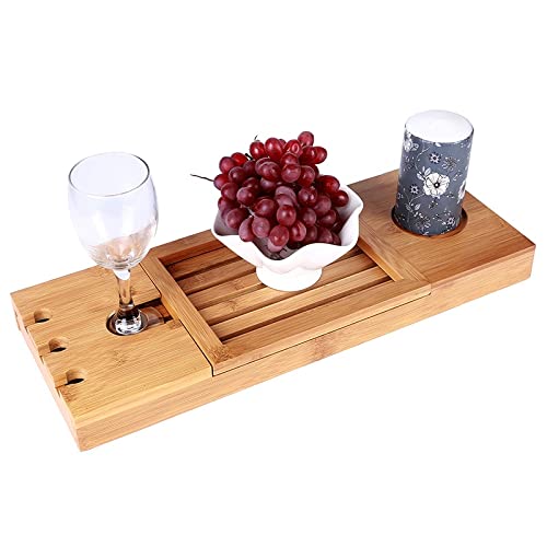 IRDFWH Extendable Bathtub Tray Shelf Bath Tub Tray Spa Bathtub Book Wine Tablet Holder Bathtub Bathroom Accessories