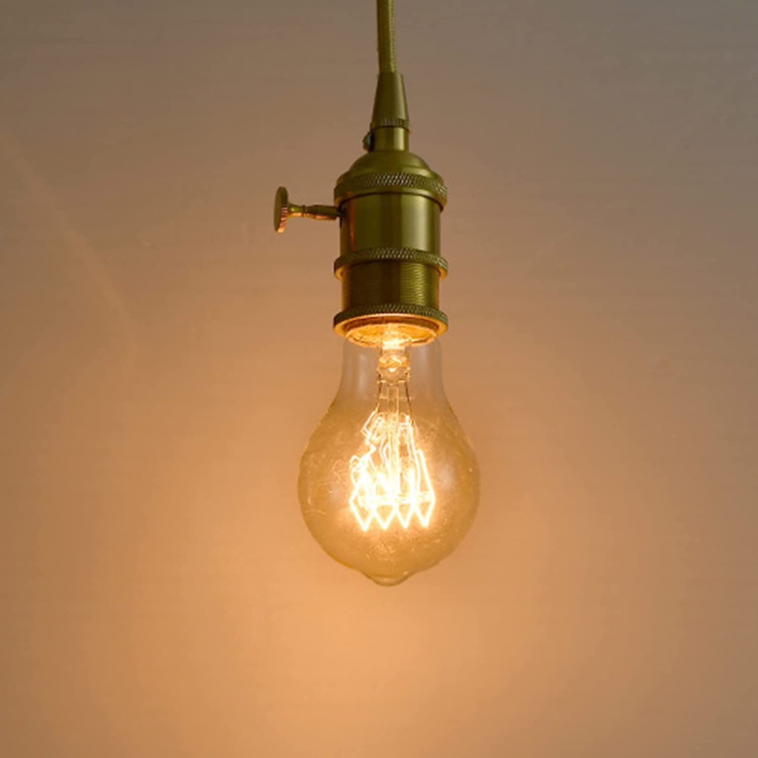 Lxcom Lighting A19 Vintage Light Bulbs, E26 110V 25W Warm Dimmable Vintage Style Incandescent Light Bulbs for Wall Sconces, Ceiling Light, 4 Pack