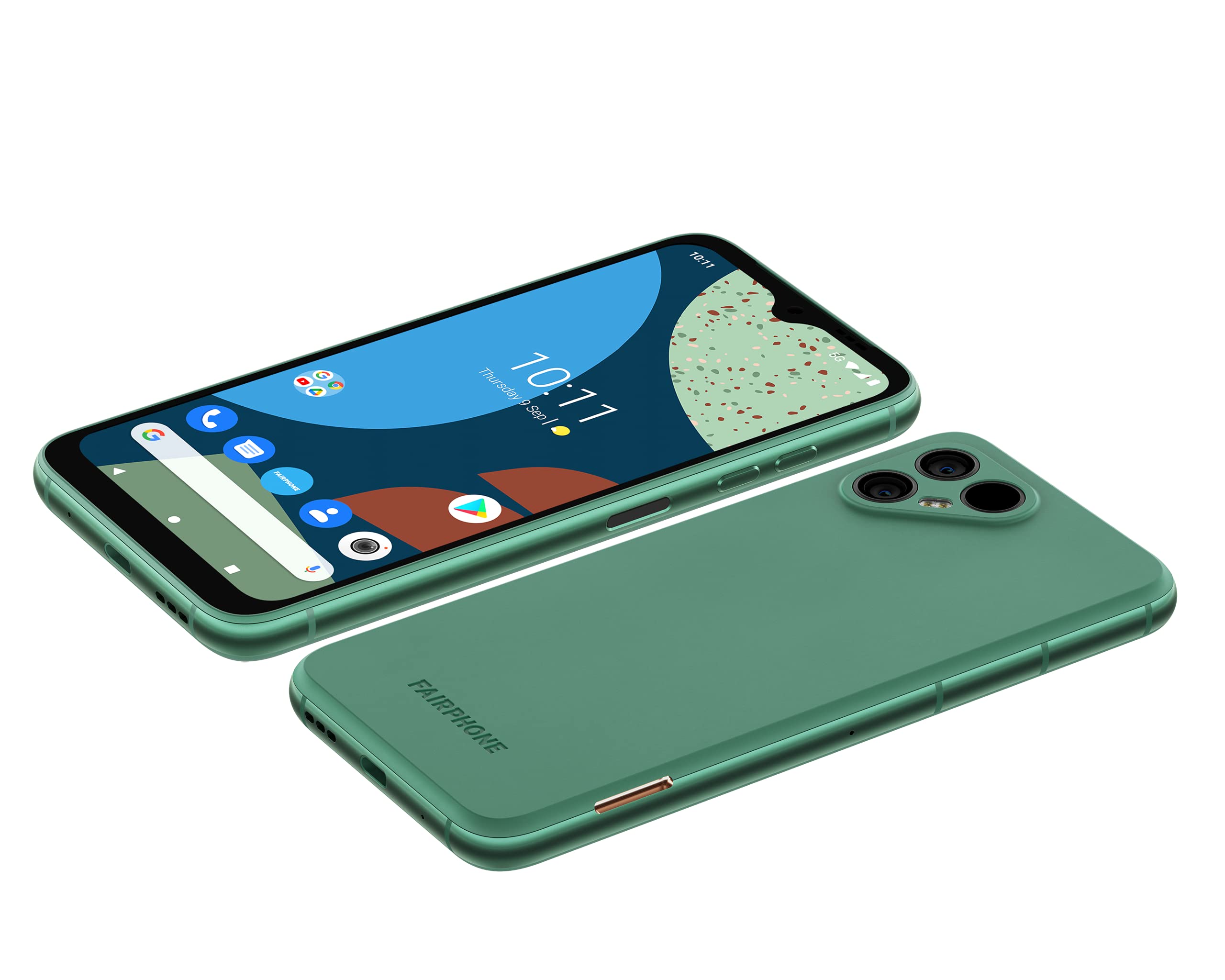 Fairphone 4 Dual-SIM 256GB ROM + 8GB RAM (GSM Only | No CDMA) Factory Unlocked 5G Smart Phone (Speckled Green) - International Version