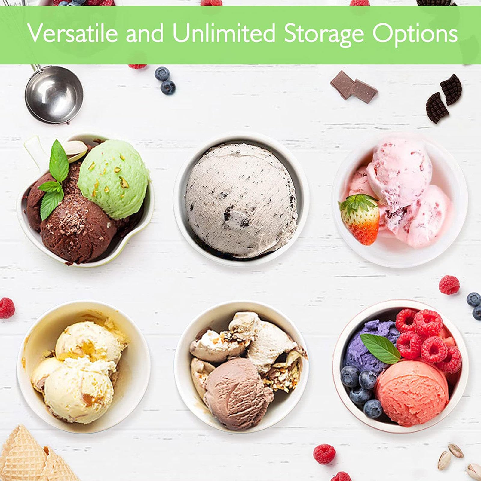 Creami Deluxe Pints, for Ninja Ice Cream Maker Cups, Pint Containers with Lids Safe and Leak Proof Compatible NC301 NC300 NC299AMZ Series Ice Cream Maker